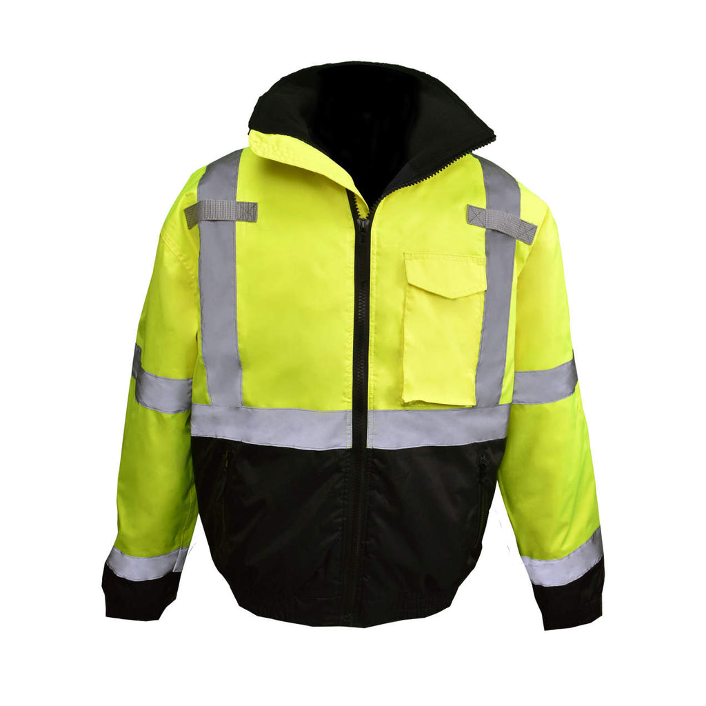Class 3 High Visibility Weatherproof Bomber Jacket with Quilted Built-