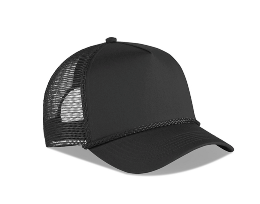 5 Panel Mesh Cap With Braid Solid Trucker Cap